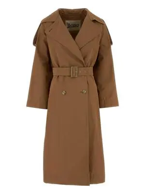 Herno Double Breasted Trench Jacket - Brown