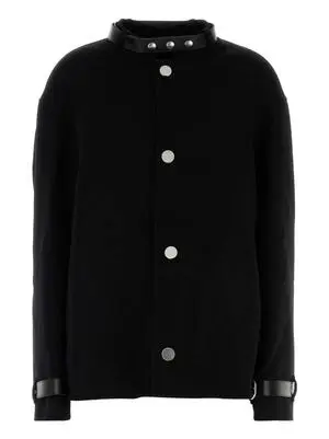 JIL SANDER Cashmere Jacket With Studded Collar - Black