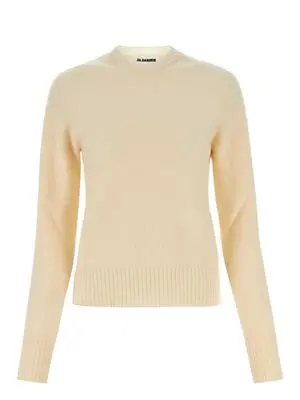 JIL SANDER JIL SANDER 100% Wool Knit Sweater White
