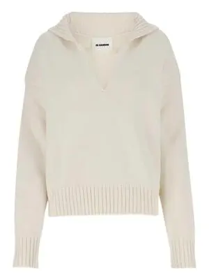 JIL SANDER JIL SANDER Oversize Cashmere Blend Sweater White