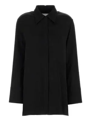 JIL SANDER Oversize Satin Shirt - Black