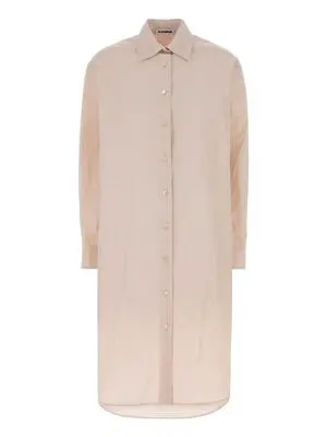 JIL SANDER Cotton Poplin Shirt Dress - Pink