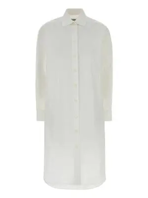JIL SANDER Cotton Poplin Shirt Dress - White
