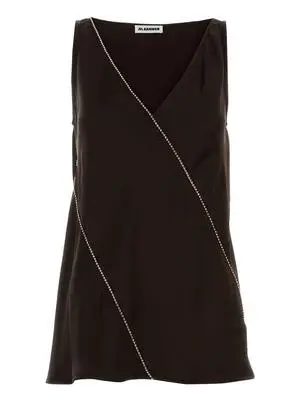 JIL SANDER JIL SANDER Embellished Viscose Top