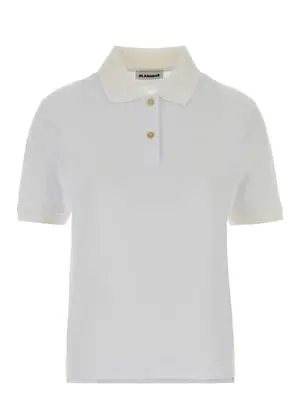 JIL SANDER Cotton Piquet Polo Shirt - White