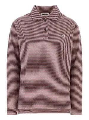 JIL SANDER Striped Cotton Oversized Polo Shirt - Stripped