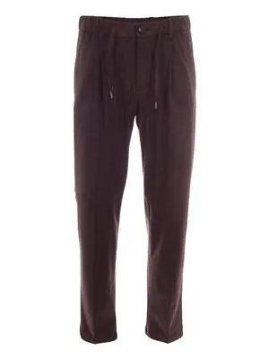 Herno Slim-fit Drawstring Trousers - Marrone Scuro