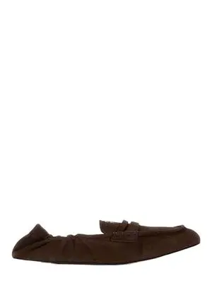 Miu Miu Suede Leather Loafers - Brown