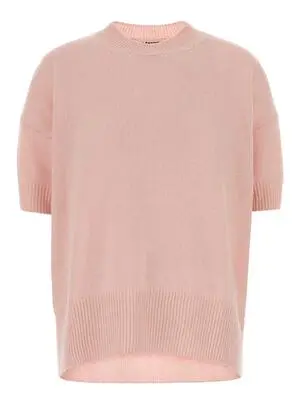 JIL SANDER Jil Sander 100% Cashmere Short-Sleeve Sweater Pink