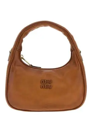Miu Miu Miu Miu Wander Leather Handbag Camel