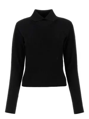 JIL SANDER JIL SANDER Wool Blend Ribbed Sweater Black