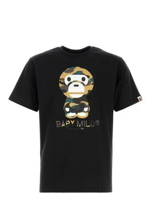 A BATHING APE 1st Camp Baby Milo Cotton T-shirt - Black