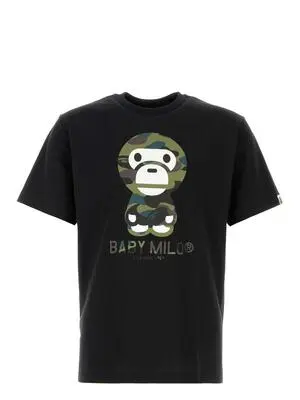 A BATHING APE 1st Camp Baby Milo Cotton T-shirt - Black