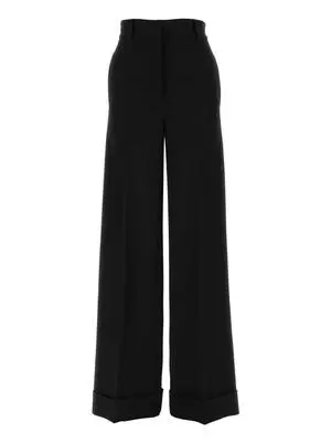 Moschino Wide-leg Crepe Trousers - Black