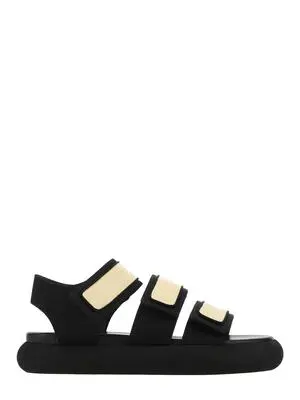 NEOUS NEOUS Two-Tone Fabric And Leather Octans Sandals