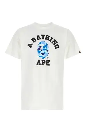A BATHING APE Abc Camo Collage Cotton T-shirt - White