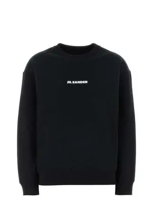 JIL SANDER Cotton Crewneck Sweatshirt - Black