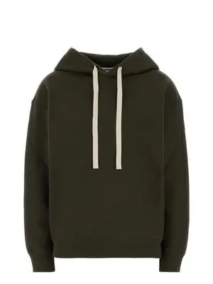 JIL SANDER Cotton Hooded Sweatshirt - Green