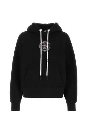 Palm Angels Cotton Logo Hoodie - Black