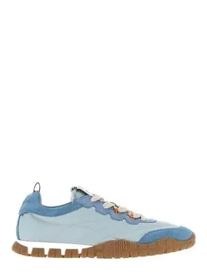 Miu Miu Miu Miu Re-Nylon And Suede Lace-Up Sneakers Light Blue