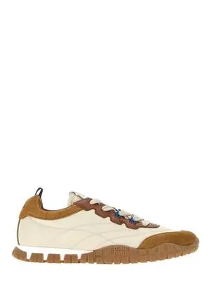 Miu Miu Miu Miu Re-Nylon And Suede Lace-Up Sneakers White