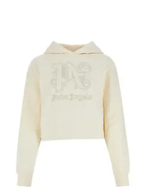 Palm Angels Embroidered Logo Cotton Sweatshirt - White