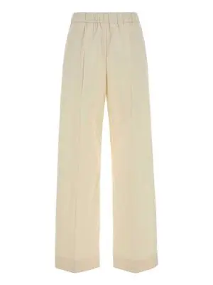 JIL SANDER JIL SANDER Ivory Cotton Wide-Leg Trousers White