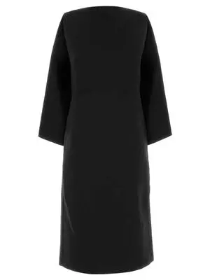 JIL SANDER Silk-blend Midi Dress - Black