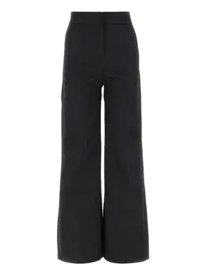 Palm Angels Tailored Polyester-cotton Blend Trousers - Black