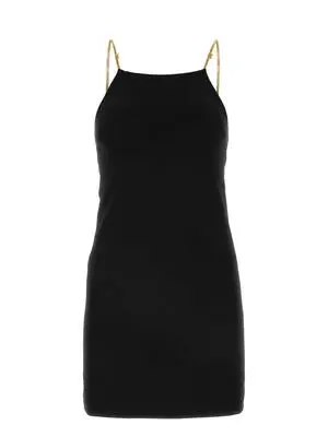 Palm Angels T-shirt Mini Dress With Chain Straps - Black