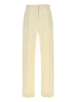 JIL SANDER 100% Cotton Pant - White