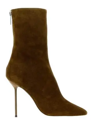 PARIS TEXAS PARIS TEXAS Mud Suede Lidia Ankle Boots With 11 Cm Heel