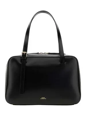 A.p.c. Virginie Leather Top Handle Bag - Black