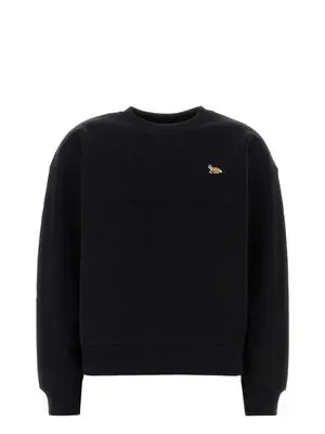 Maison Kitsuné Fox Head" Embroidered Cotton Sweatshirt - Black