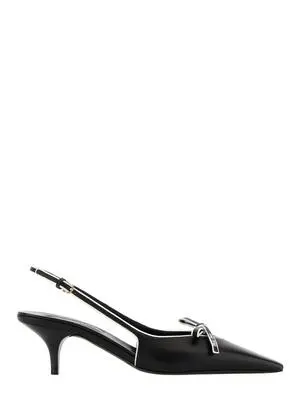 Miu Miu Nappa Leather Slingback Pumps With 5 Cm Heel - Black