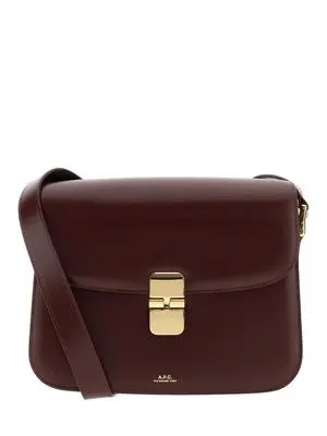 A.p.c. Leather Crossbody Bag - Purple