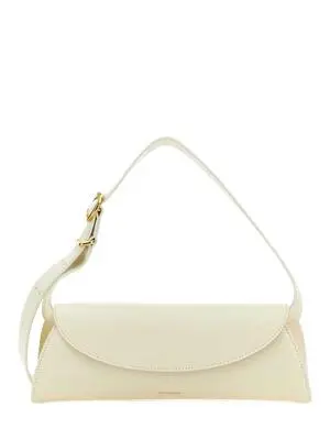 JIL SANDER JIL SANDER Cannolo Small Leather Shoulder Handbag White