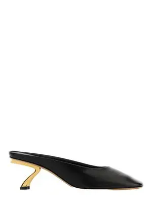 FERRAGAMO Safi 55 Flat Leather Pumps With 5.5 Cm Heel - Black