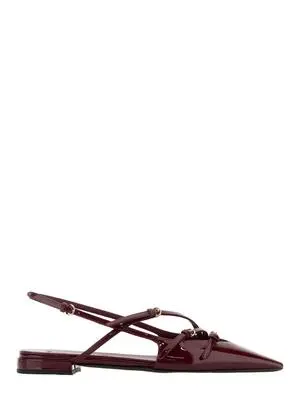 Miu Miu Miu Miu Patent Leather Ballerina Flats Burgundy