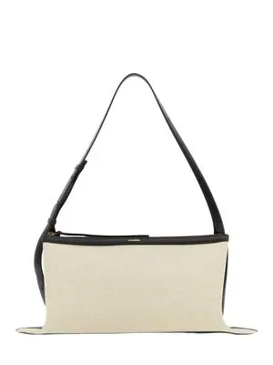JIL SANDER JIL SANDER Two-Tone Canvas And Leather Shoulder Handbag Multicoloured