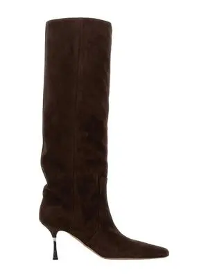 Paris Texas Bettina Suede Boots With 7.5 Cm Heel - Brown