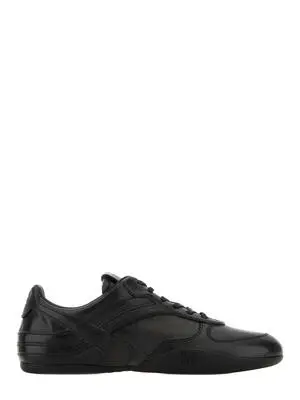 Miu Miu Leather Low-top Sneakers - Black