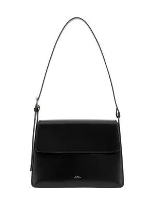 A.p.c. Mini Virginie Leather Shoulder Handbag - Black