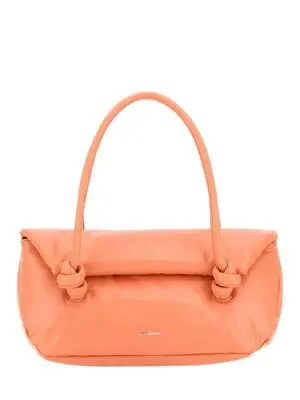 JIL SANDER Mini Leather Handbag With Knotted Handle - Orange