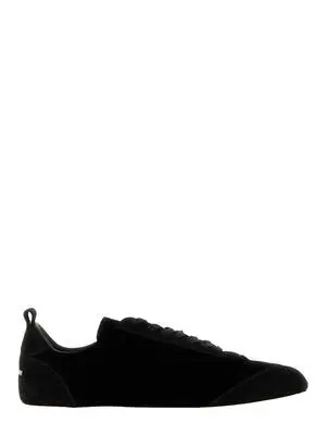 JIL SANDER JIL SANDER Etage Velvet And Suede Lace-Up Sneakers Black