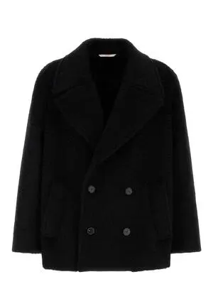 Valentino Garavani Mohair & Virgin Wool Double Breasted Jacket - Black