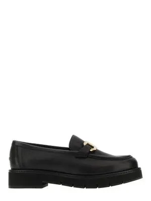 FERRAGAMO Maryan Lug Sole Loafers In Calf Leather - Neroneronero