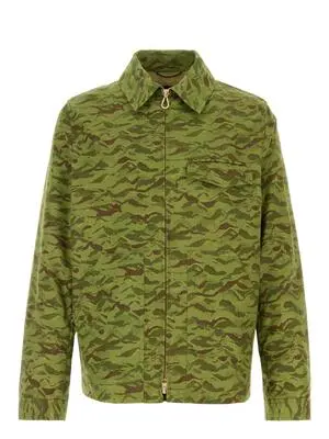 PALTO' Cotton-blend Camouflage Print Zip-up Jacket - Printed