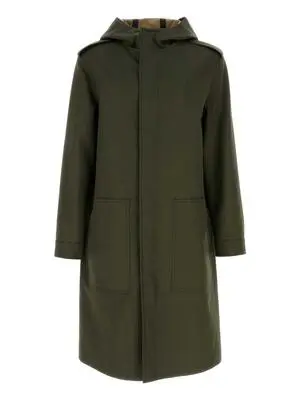 Valentino Garavani Hooded Cotton Trench Jacket - Green