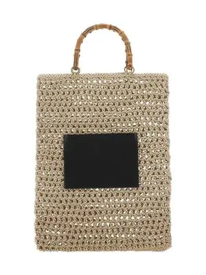 JIL SANDER Woven Tote With Bamboo Handles - Beige O Tan